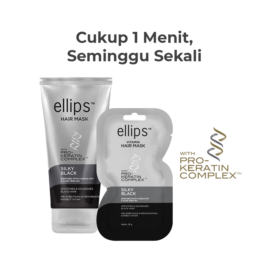Ellips Vitamin Hair Mask With Pro Keratin Complex Silky Black Sachet 18 ...