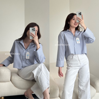 Sivali Factory Ziggy Top || Stripe Shirt - Kemeja Salur Garis Oversized ...